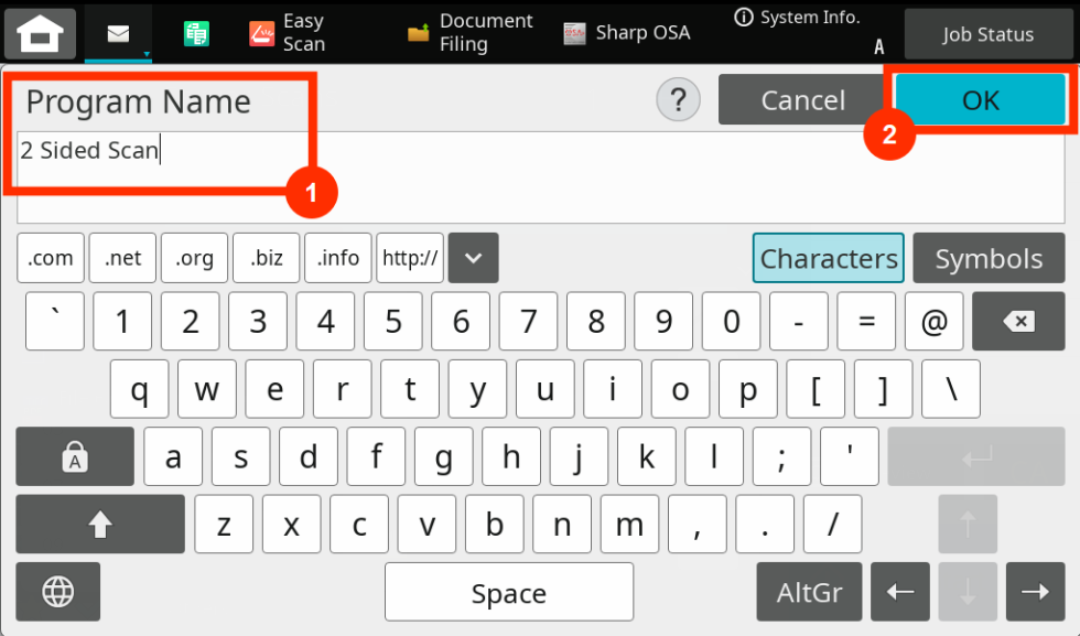 Sharp Copier How To Create One-Touch Program Key