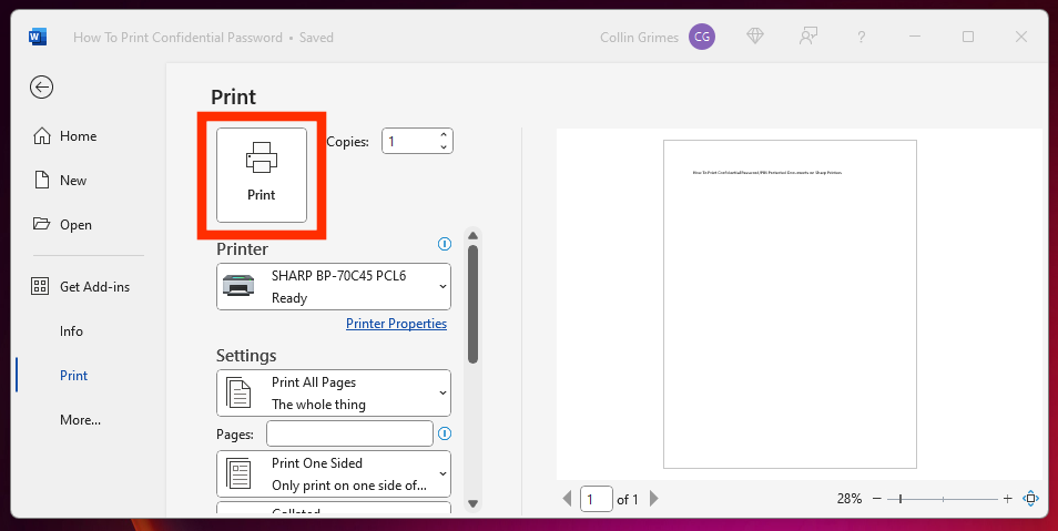 How To: Print Confidential Password/PIN Protected Documents | Platinum ...